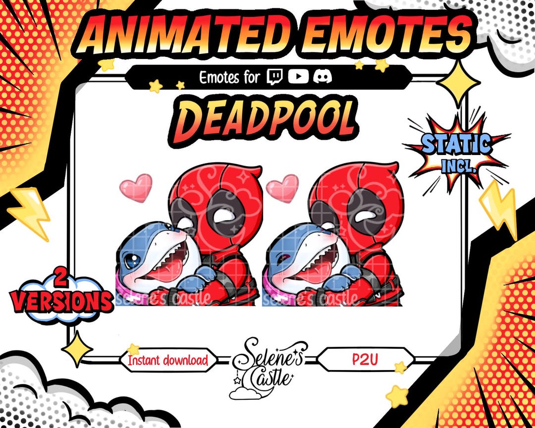 2x ANIMATED Jeff Hug Deadpool Emote for Twitch and Discord | Cute Jeff ...