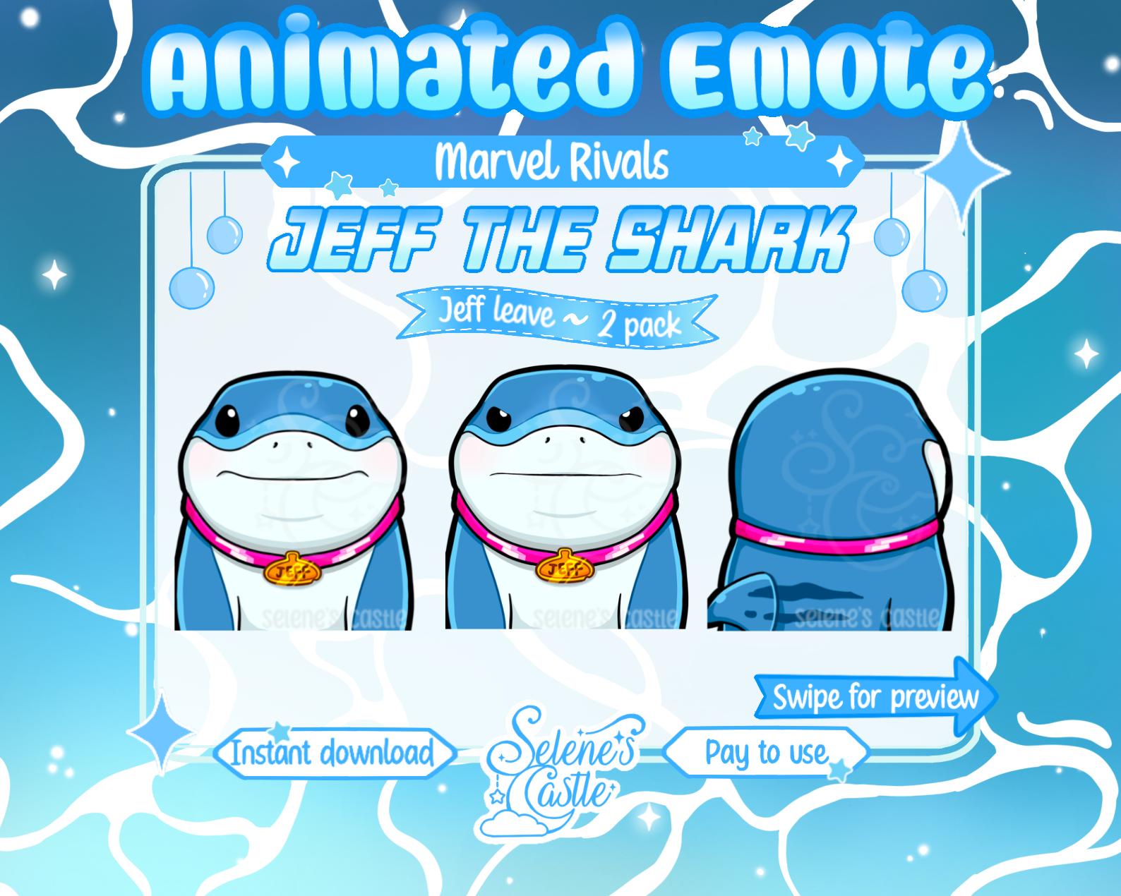 ANIMATED Jeff Leave Emotes 2 Pack | Jeff the Shark Emote for Twitch ...