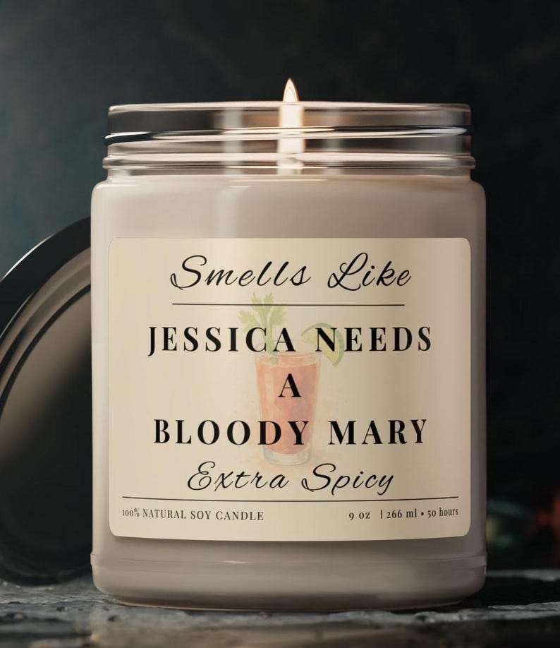 Personalized Boody Mary Gift, Funny Smells Like Cocktail Candle, Spicy ...