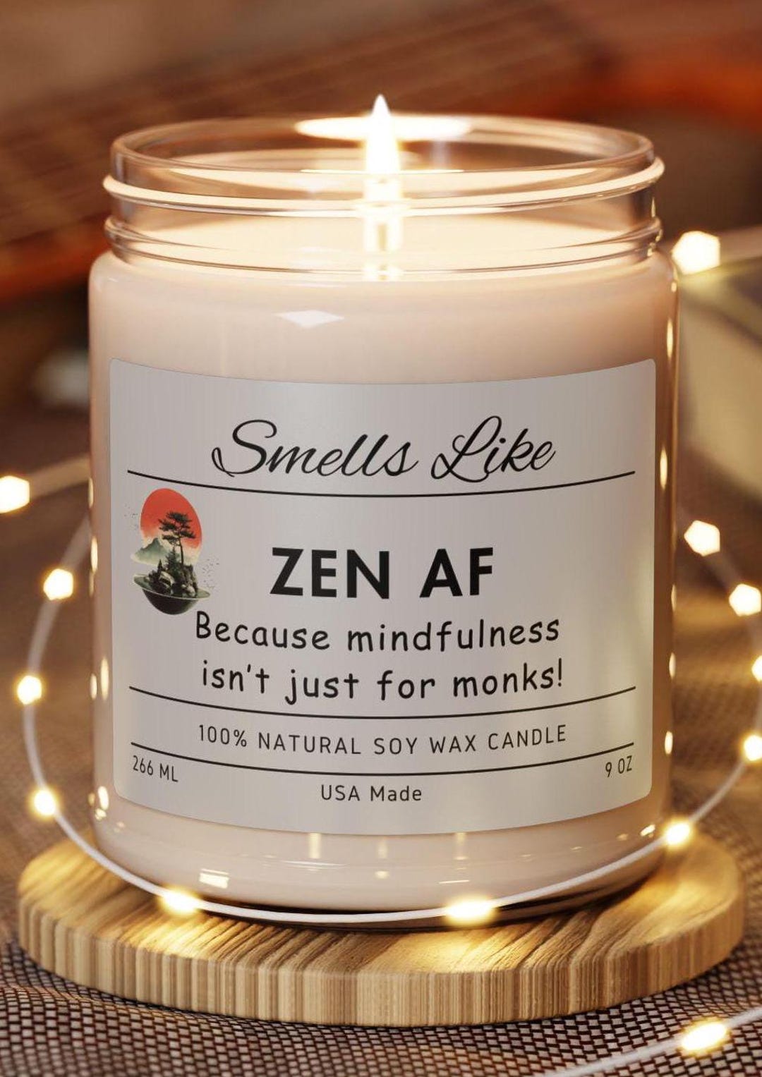 Zen AF Candle – Funny Mindfulness Gift, Calm AF Soy Candle, Sassy Self ...