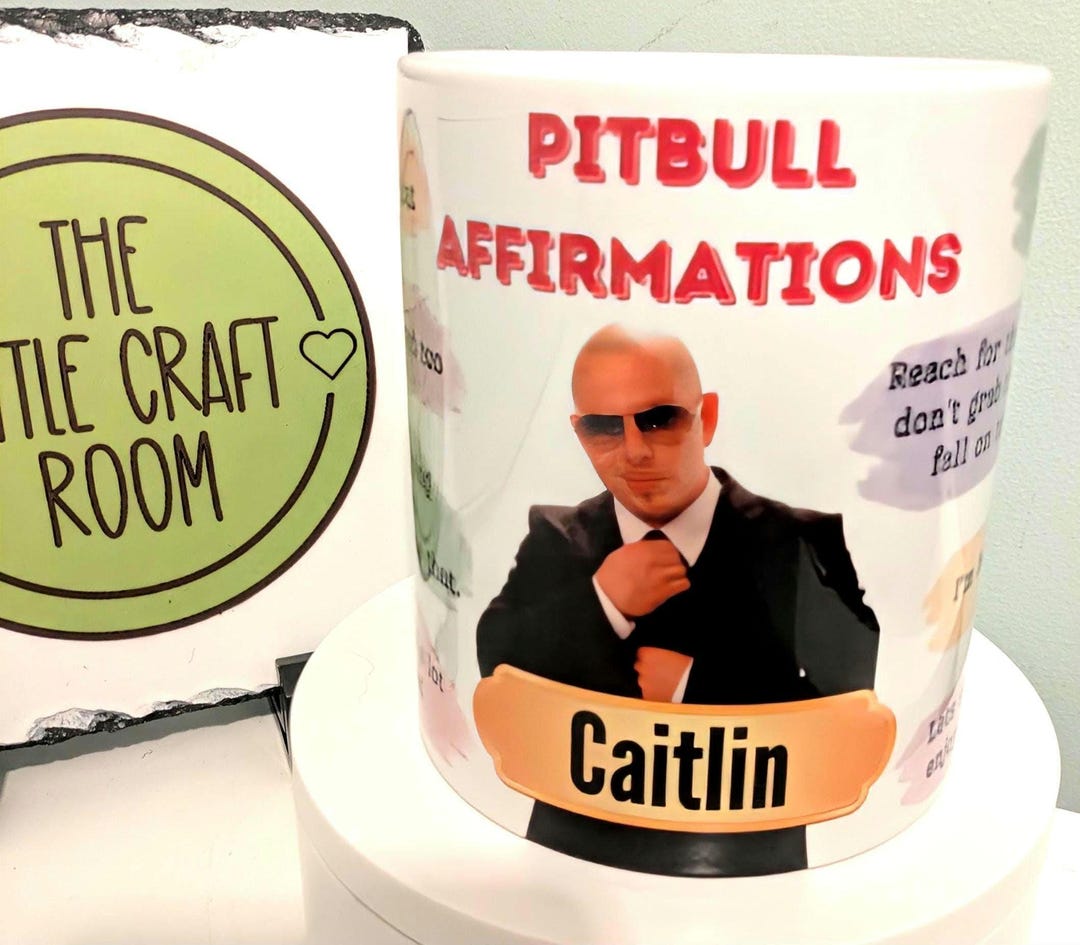 Personalised Mr. Worldwide Pitbull Affirmations Mug. Funny Meme ...