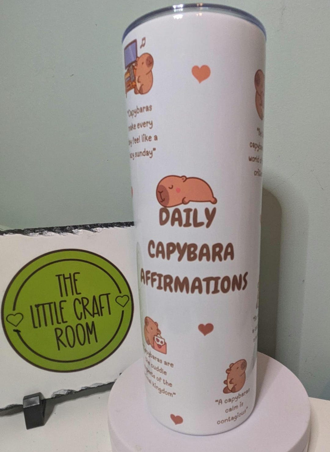 Capybara Affirmations. 20 Oz Skinny Tumbler. Capy Lover. School Cup Mug ...