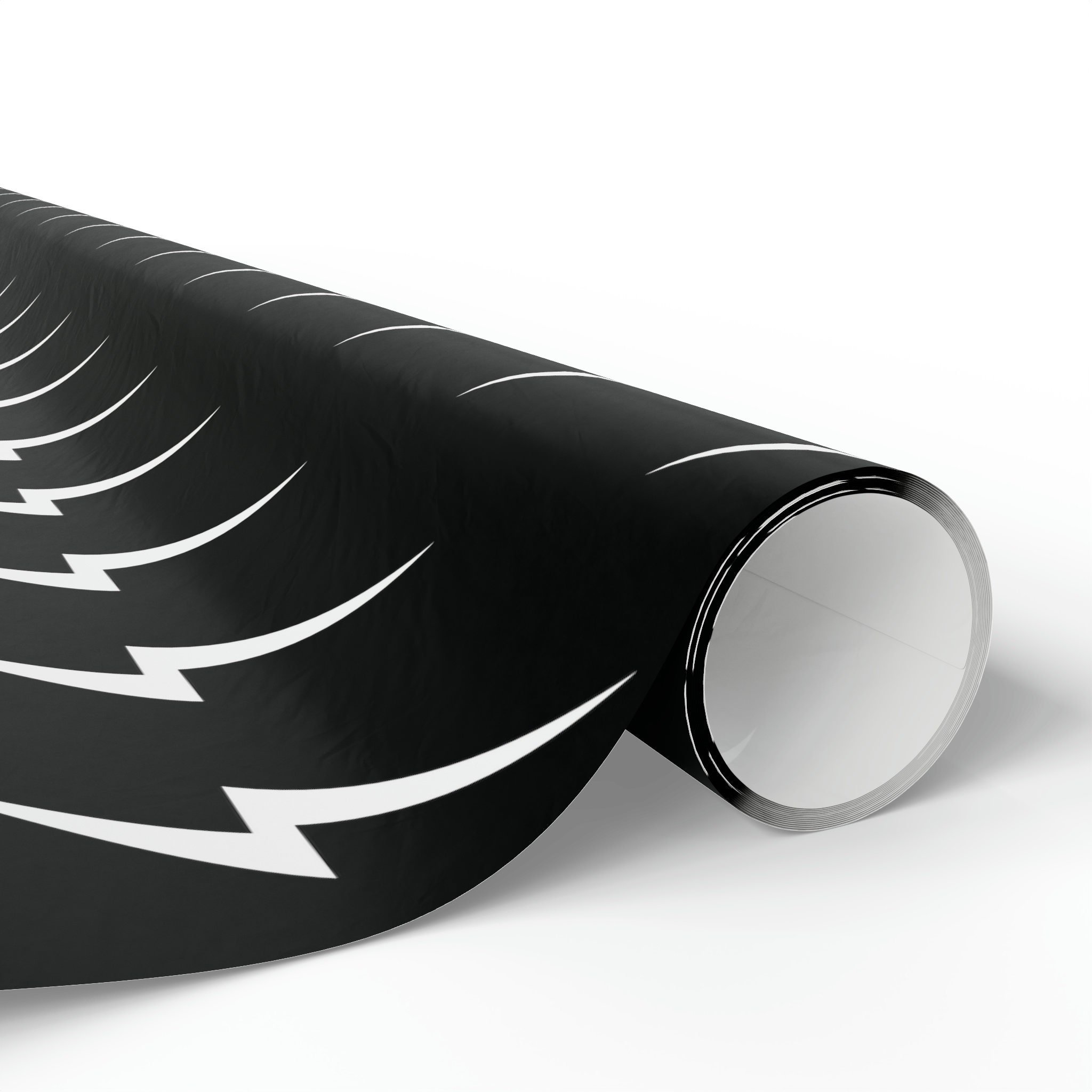 Lightning Bolt Wrapping Paper - Black and White Thunder Gift Wrap - 3 ...
