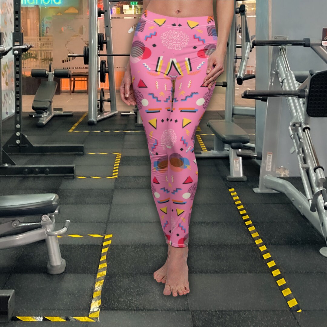 Retro 1990's Graphic Print Women's Spandex Leggings - Etsy