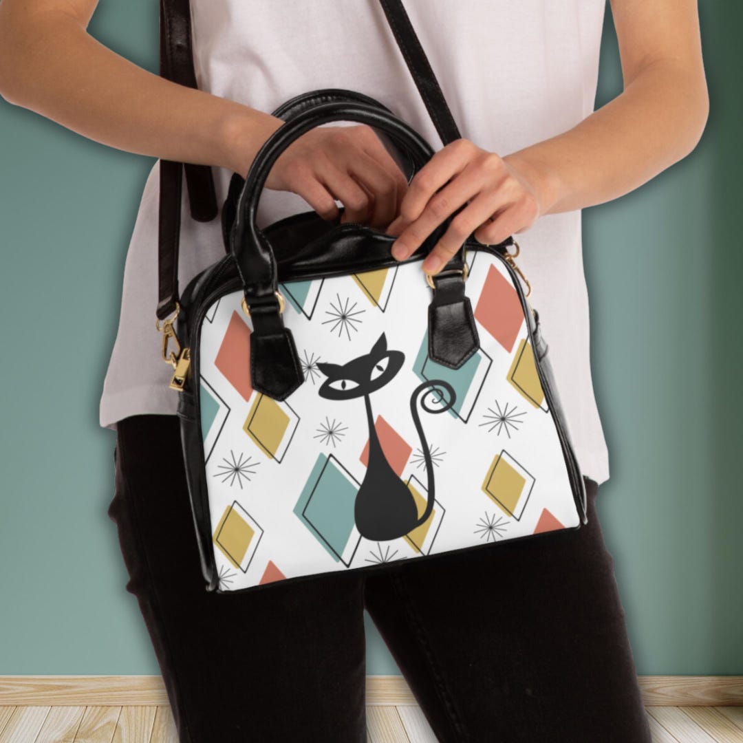 Atomic Cat Purse - Mid Century Modern Shoulder Bag - Retro Handbag - Etsy