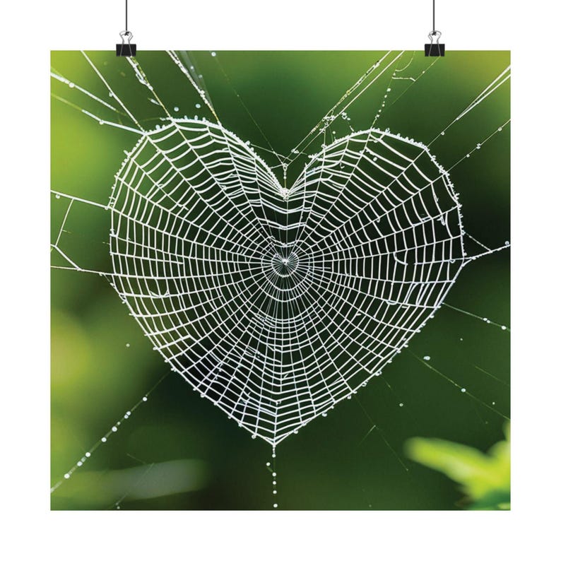 Heart Web Matte Poster Print - Cobweb Art - Spiderweb Photo - Etsy