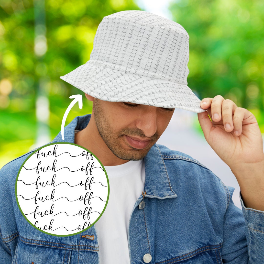 Fuck off Bucket Hat - Hidden Swear Word Pattern Accessory - 3 Sizes - Etsy