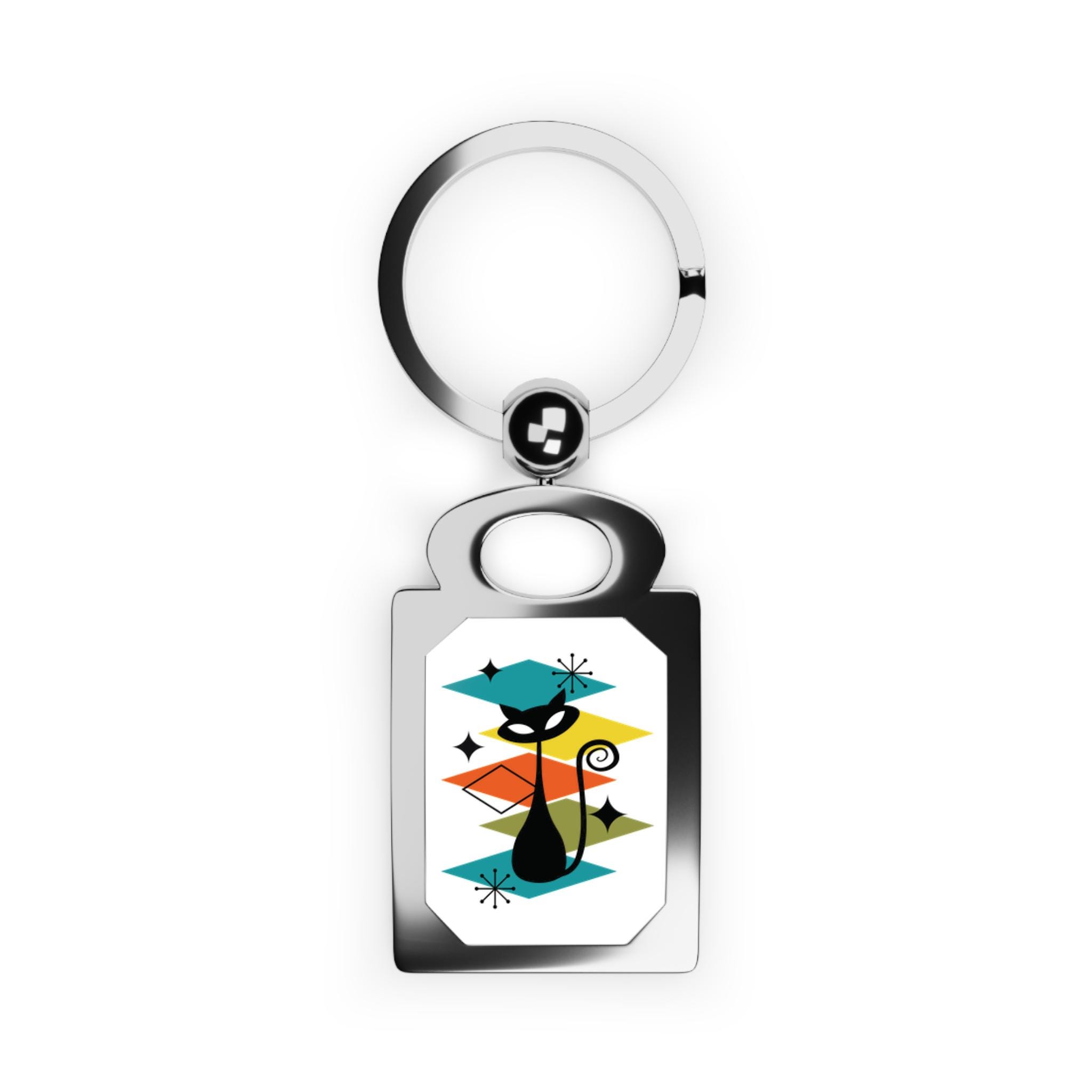 Atomic Cat Keychain - Mid Century Modern Key Ring - Retro Gift - Etsy