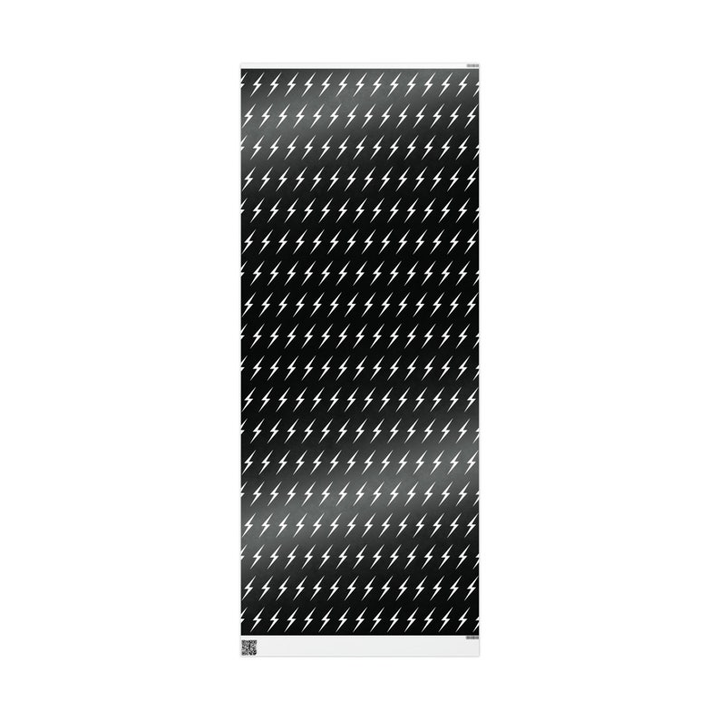 Lightning Bolt Wrapping Paper - Black and White Thunder Gift Wrap - 3 ...
