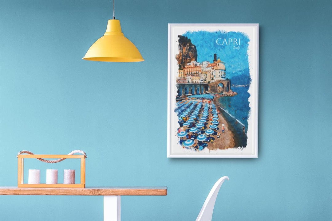 Capri Poster - Italy Travel Posters - Summer Island of Capri Art Print ...