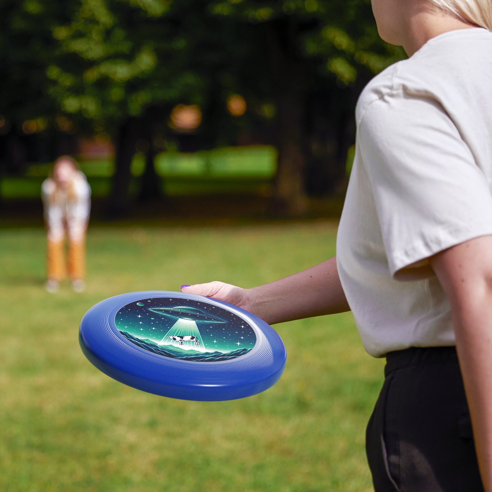 Wham-o Frisbee With UFO Cow Abduction Print - Etsy