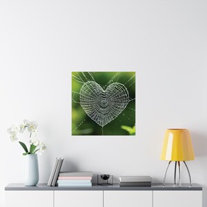 Heart Web Matte Poster Print - Cobweb Art - Spiderweb Photo - Etsy