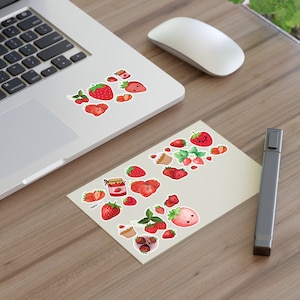 Strawberries Sticker Sheets - Cute Strawberry Stickers - 2 Sheet Sizes ...