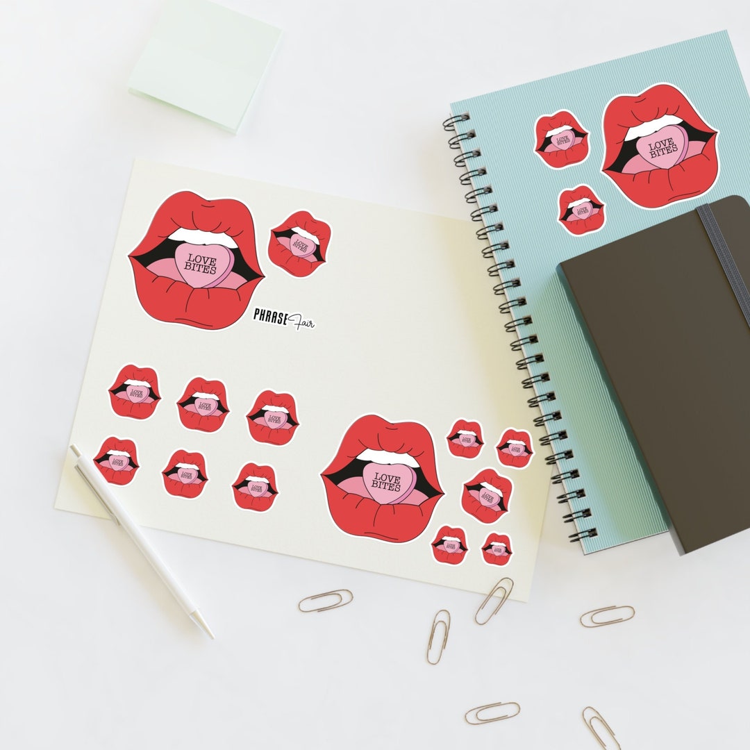 Love Bites - Sticker Sheets - Die Cut Retro Anti Valentine's Day ...