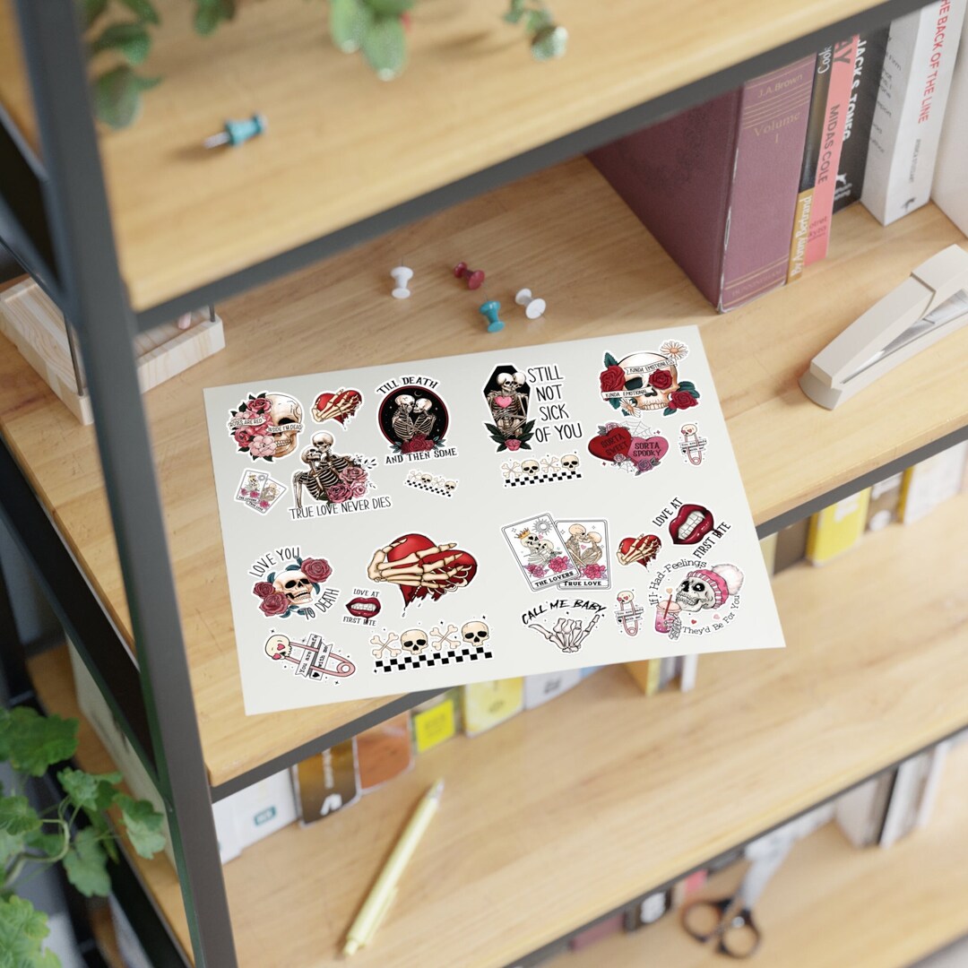 Retro Gothic Valentine's Day Sticker Sheet - Arcane Stickers - Etsy