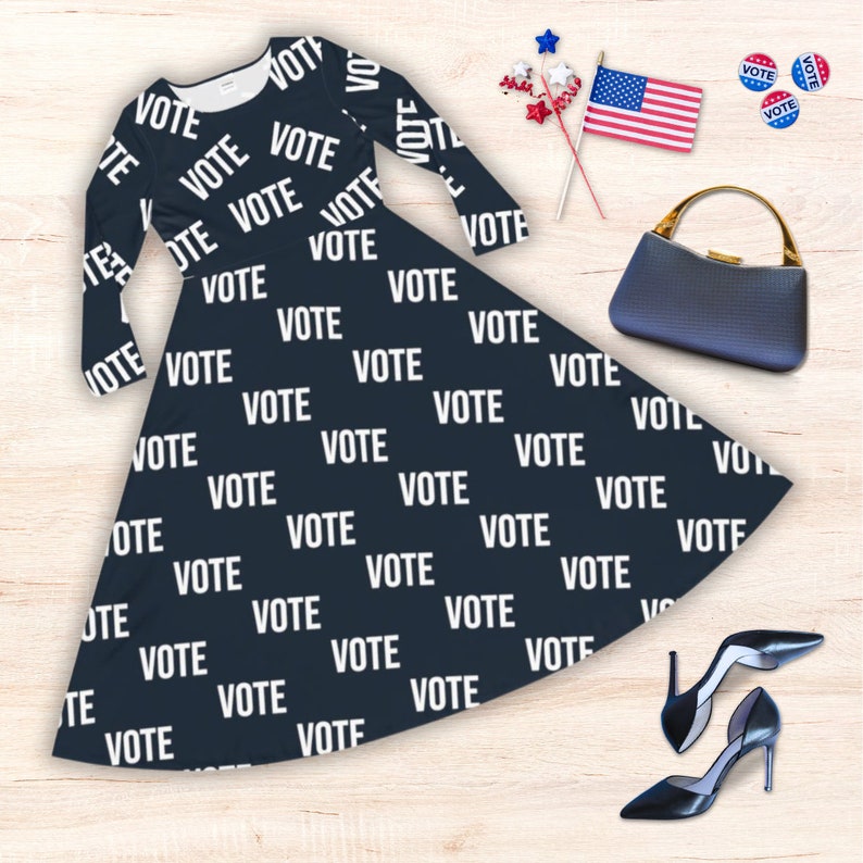 VOTE Dress Women's Long Sleeve Midi Dress - Presidential Election ...