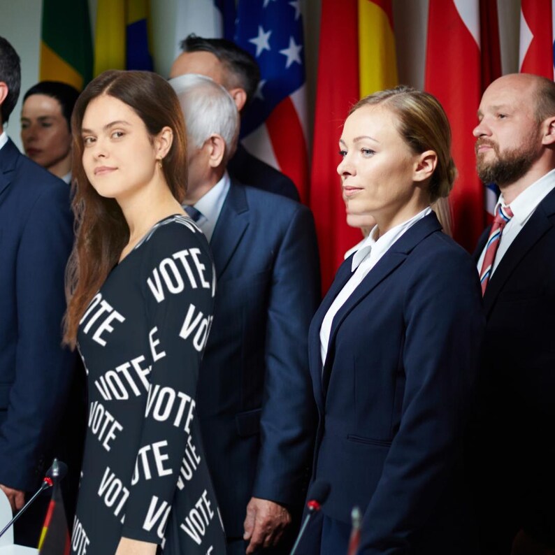 VOTE Dress Women's Long Sleeve Midi Dress - Presidential Election ...