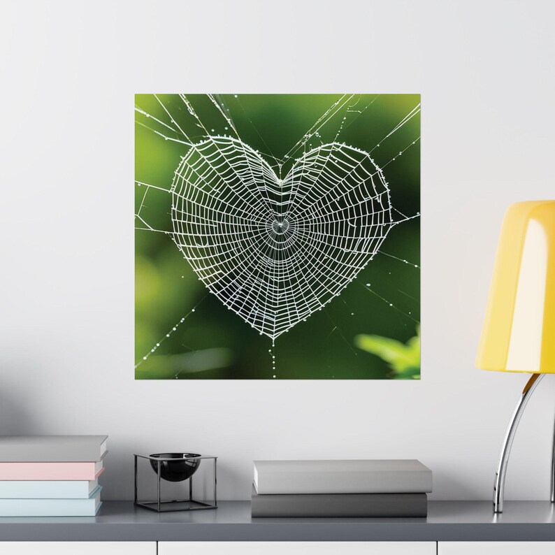 Heart Web Matte Poster Print - Cobweb Art - Spiderweb Photo - Etsy
