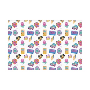 Nostalgic 90's Wrapping Paper - Fun 1990's Themed Gift Wrap - 3 Sizes ...