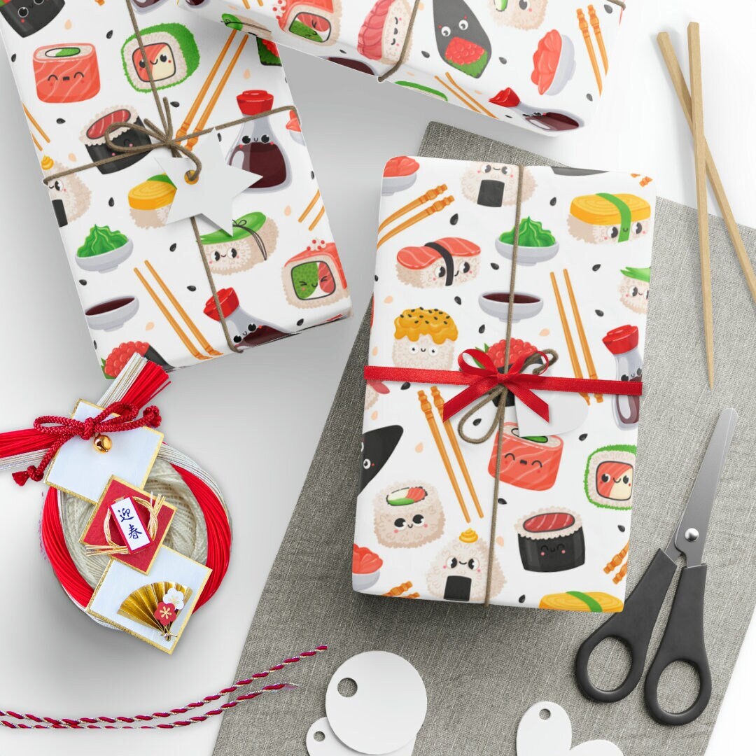 Sushi Wrapping Paper - Japanese Gift Wrap Available in 3 Sizes - Etsy