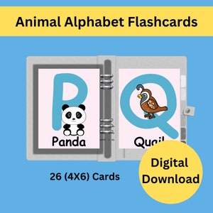 Printable Animal Alphabet Flash Cards, Classroom Decor, Toddlers ...