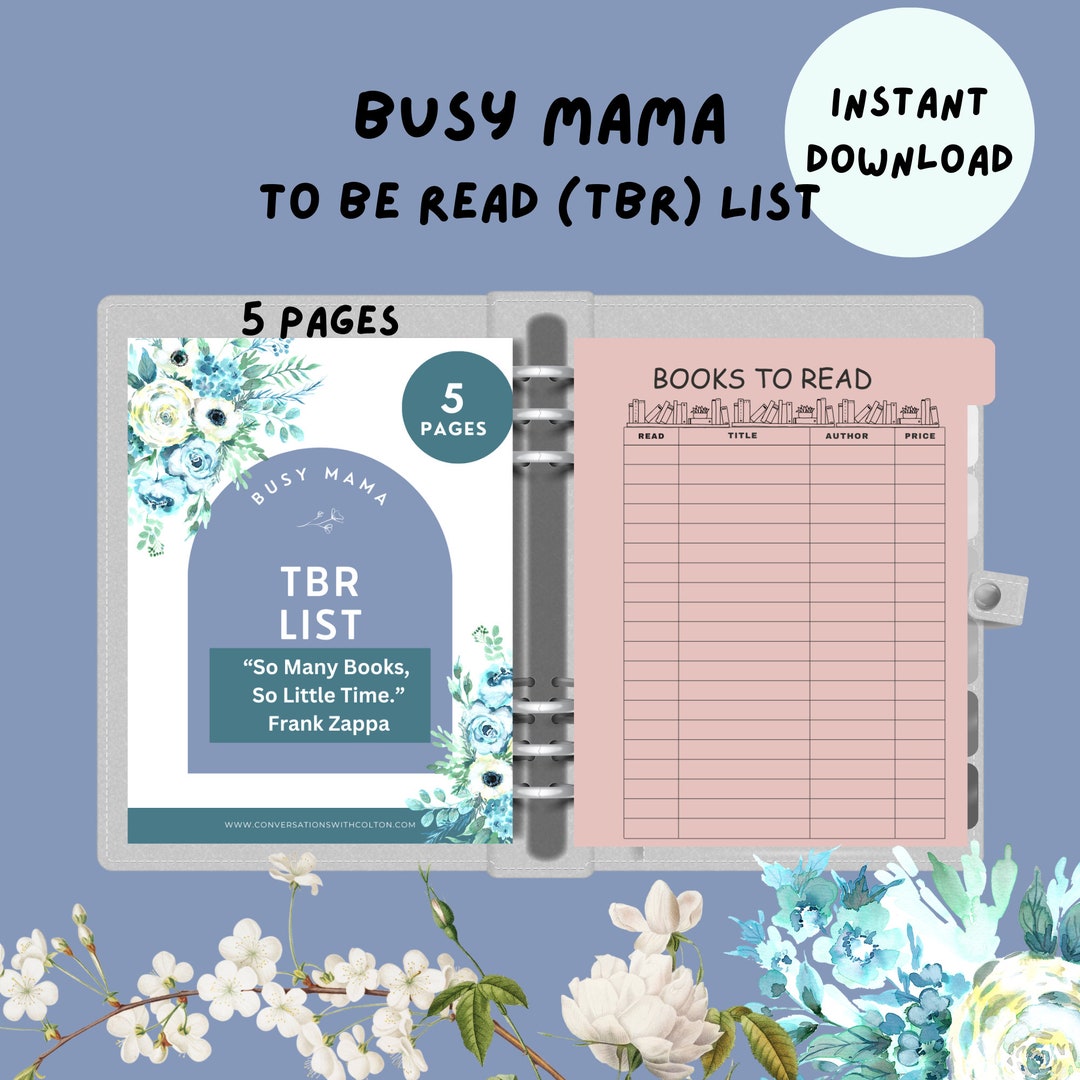 Books to Read List - Book Reading Tracker Printable - Book List ...