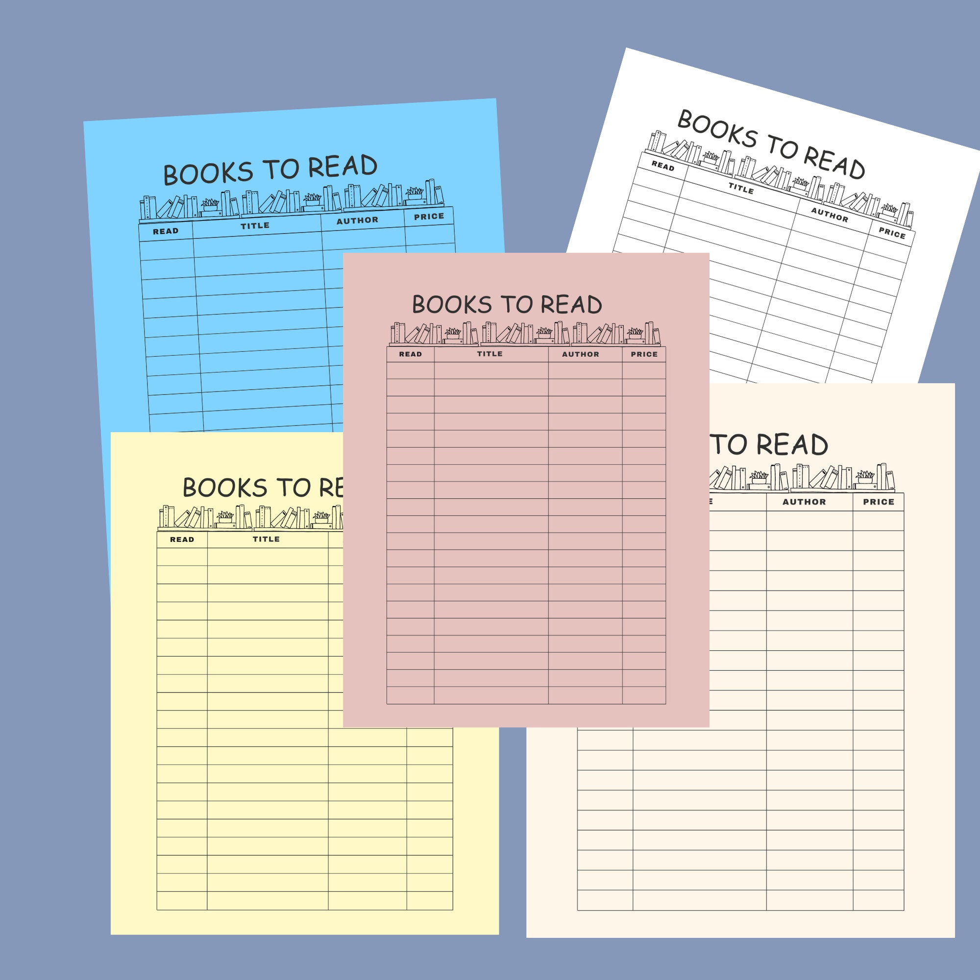 Books to Read List - Book Reading Tracker Printable - Book List ...