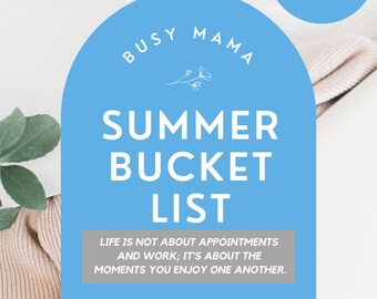 Blank Family Summer Bucket List Printable, Summer Printables for ...