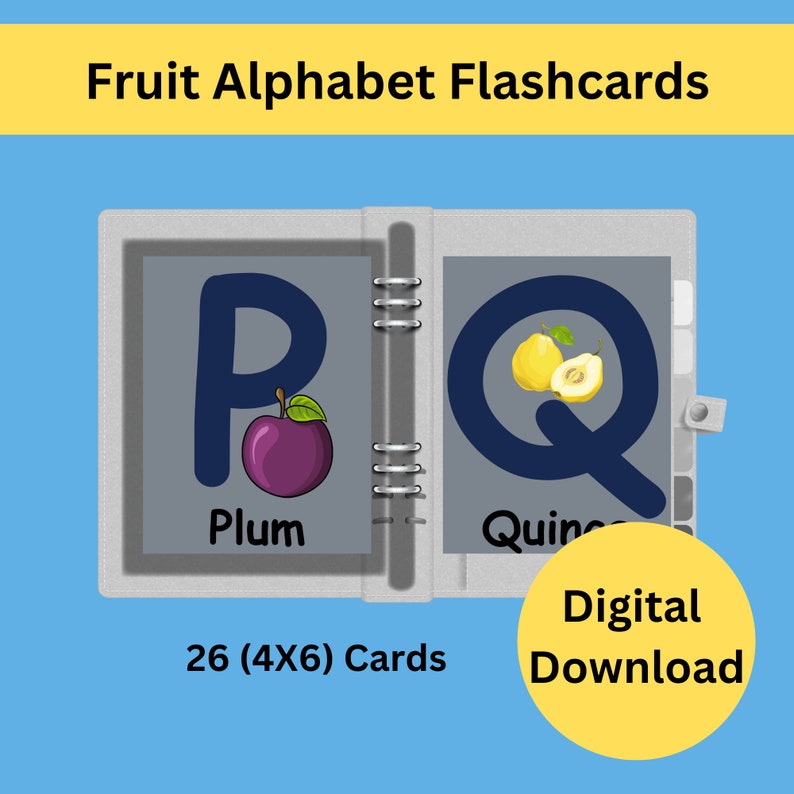 Printable Fruit Alphabet Flash Cards, Classroom Decor, Toddlers ...