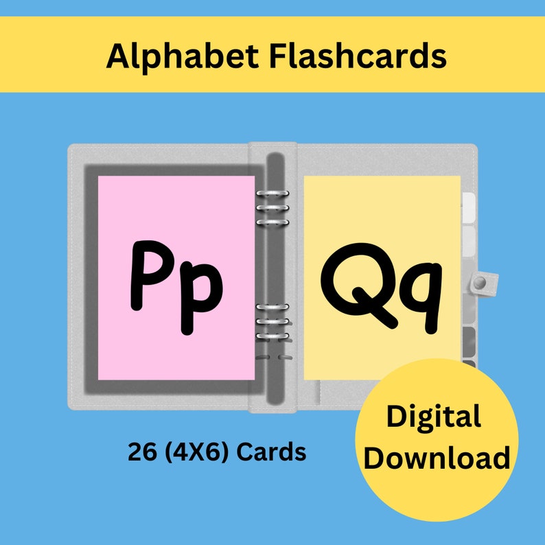 Printable Alphabet Flash Cards, Classroom Decor, Toddlers Preschool ...