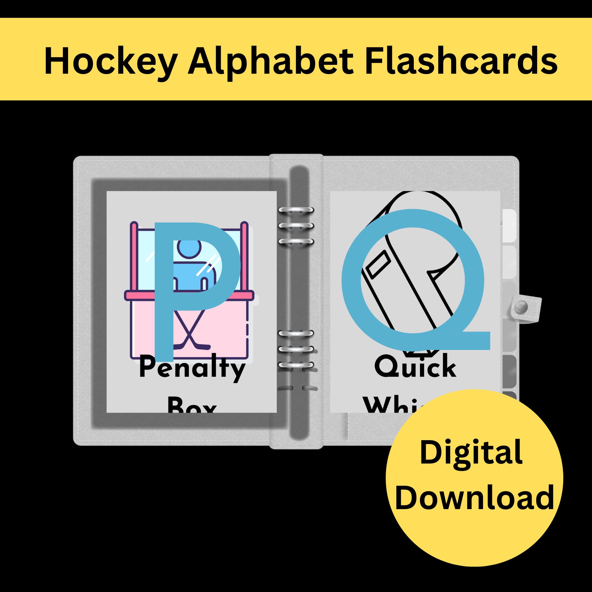 Printable HOCKEY Alphabet Flash Cards, Classroom Decor, Preschool Early ...