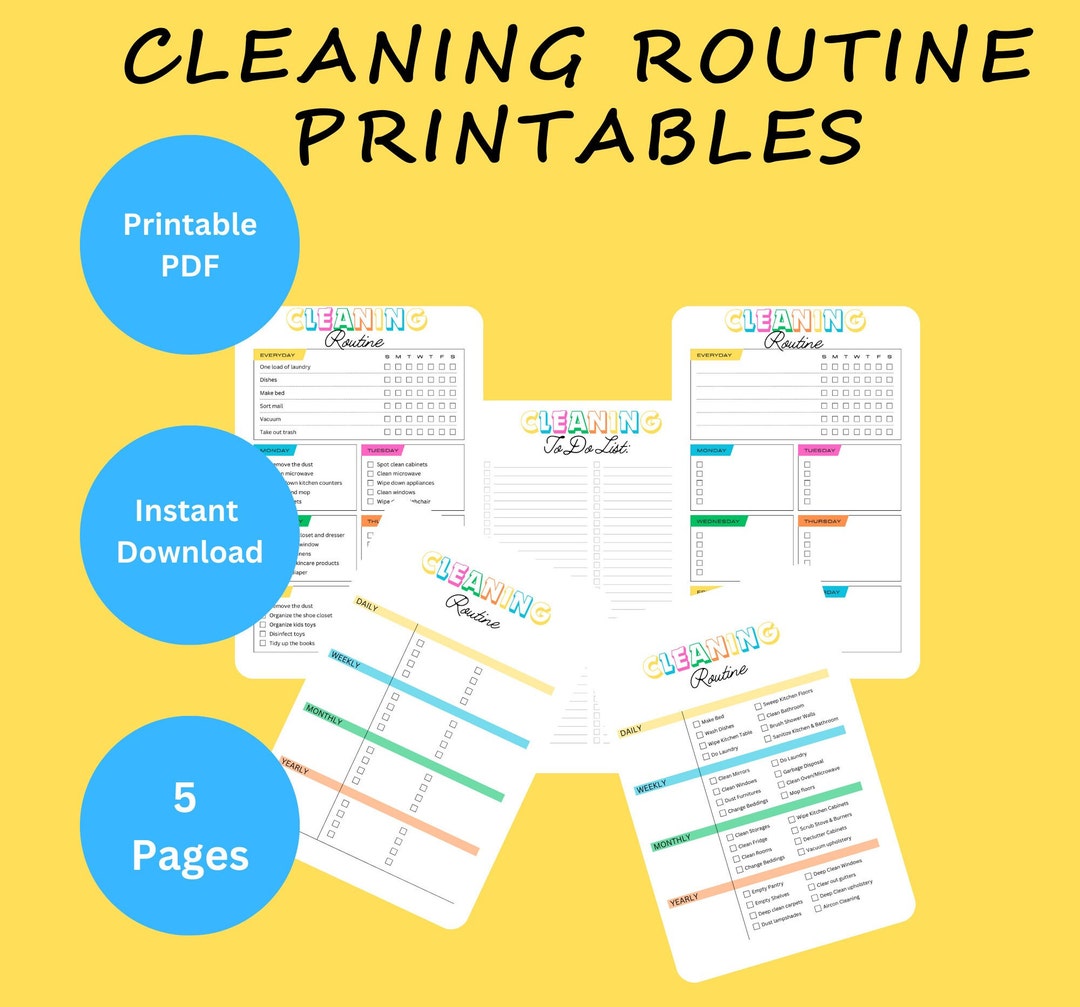 Simple Weekly Cleaning Schedule Printable, Cleaning Checklist, Busy ...