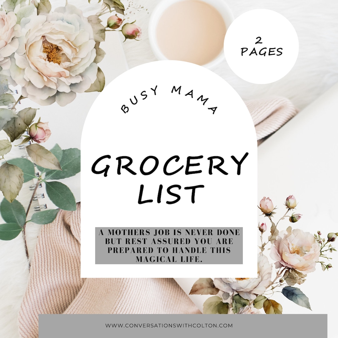 SIMPLE Printable Grocery List, Grocery Store Checklist, Organized Food ...