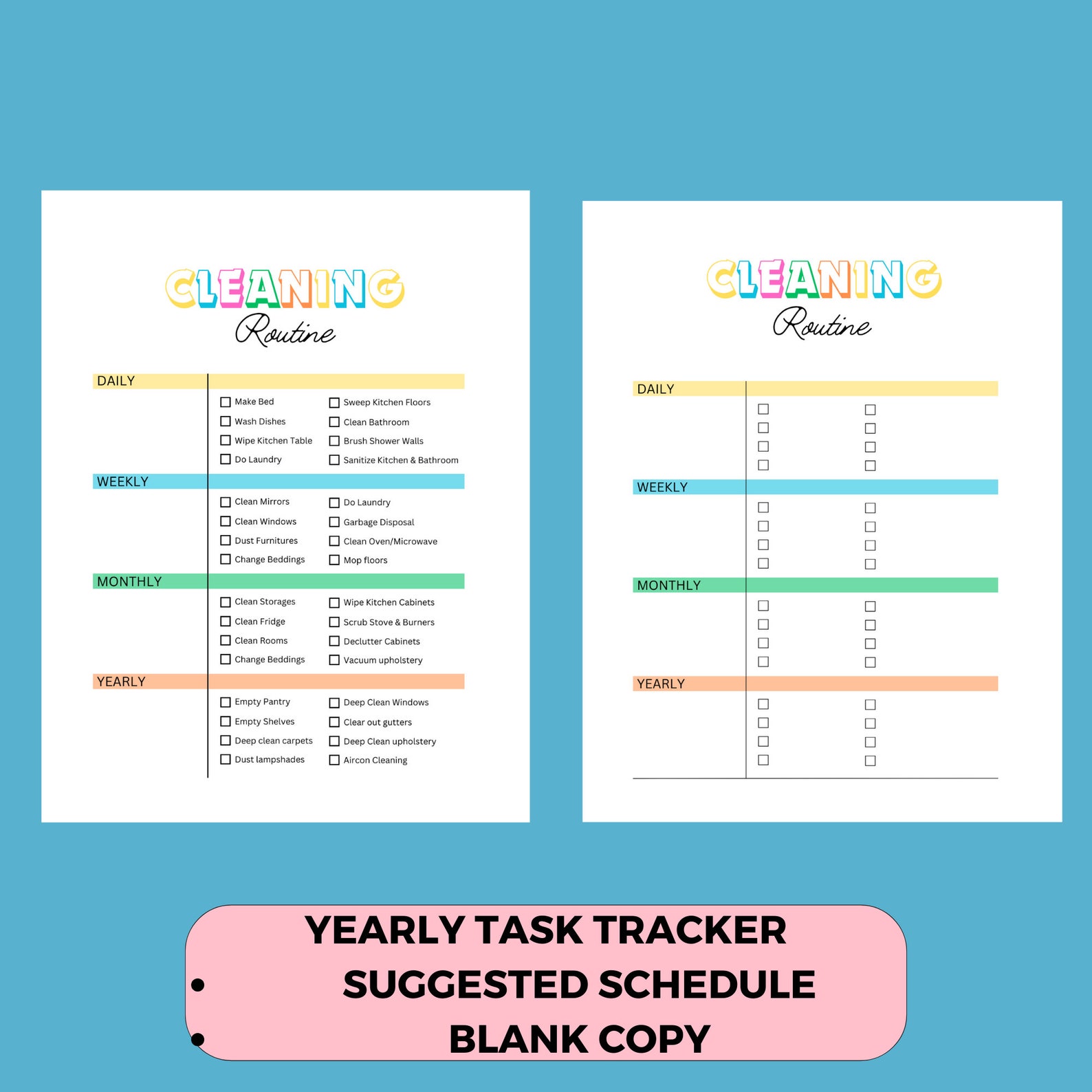 Simple Weekly Cleaning Schedule Printable, Cleaning Checklist, Busy ...