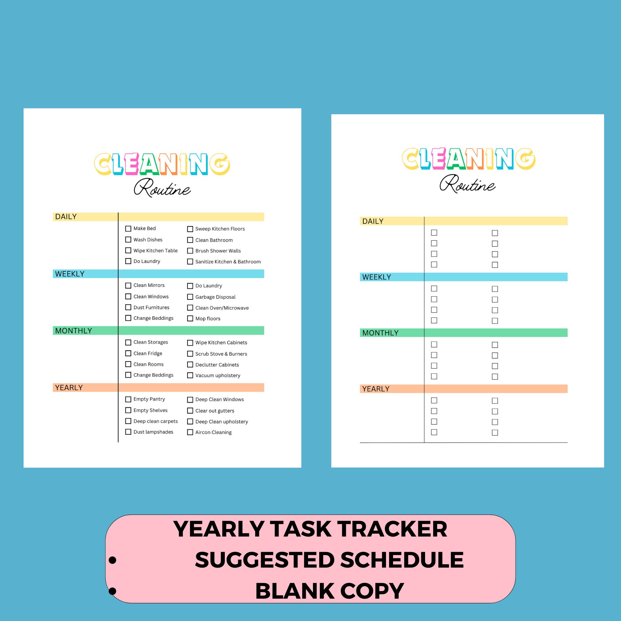 Simple Weekly Cleaning Schedule Printable, Cleaning Checklist, Busy ...