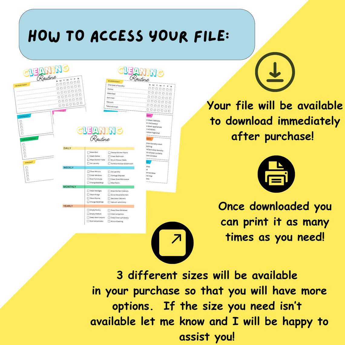 Simple Weekly Cleaning Schedule Printable, Cleaning Checklist, Busy ...