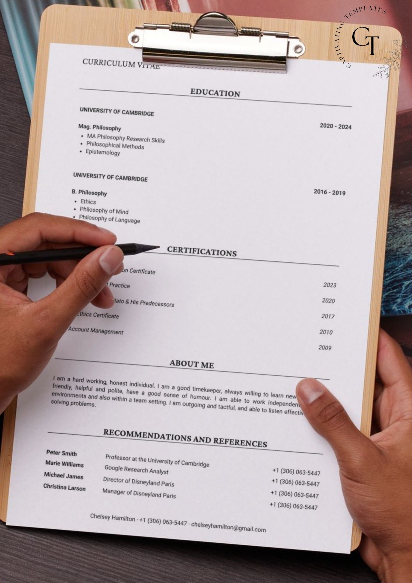 Canva Resume Template - Minimalist, Professional Two-page CV With Photo ...