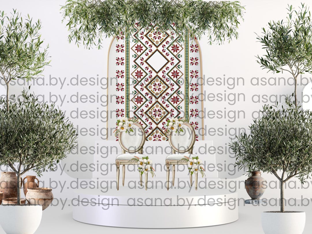 3D Realistic Tatreez Design in Red and Green Variation. PNG File. - Etsy