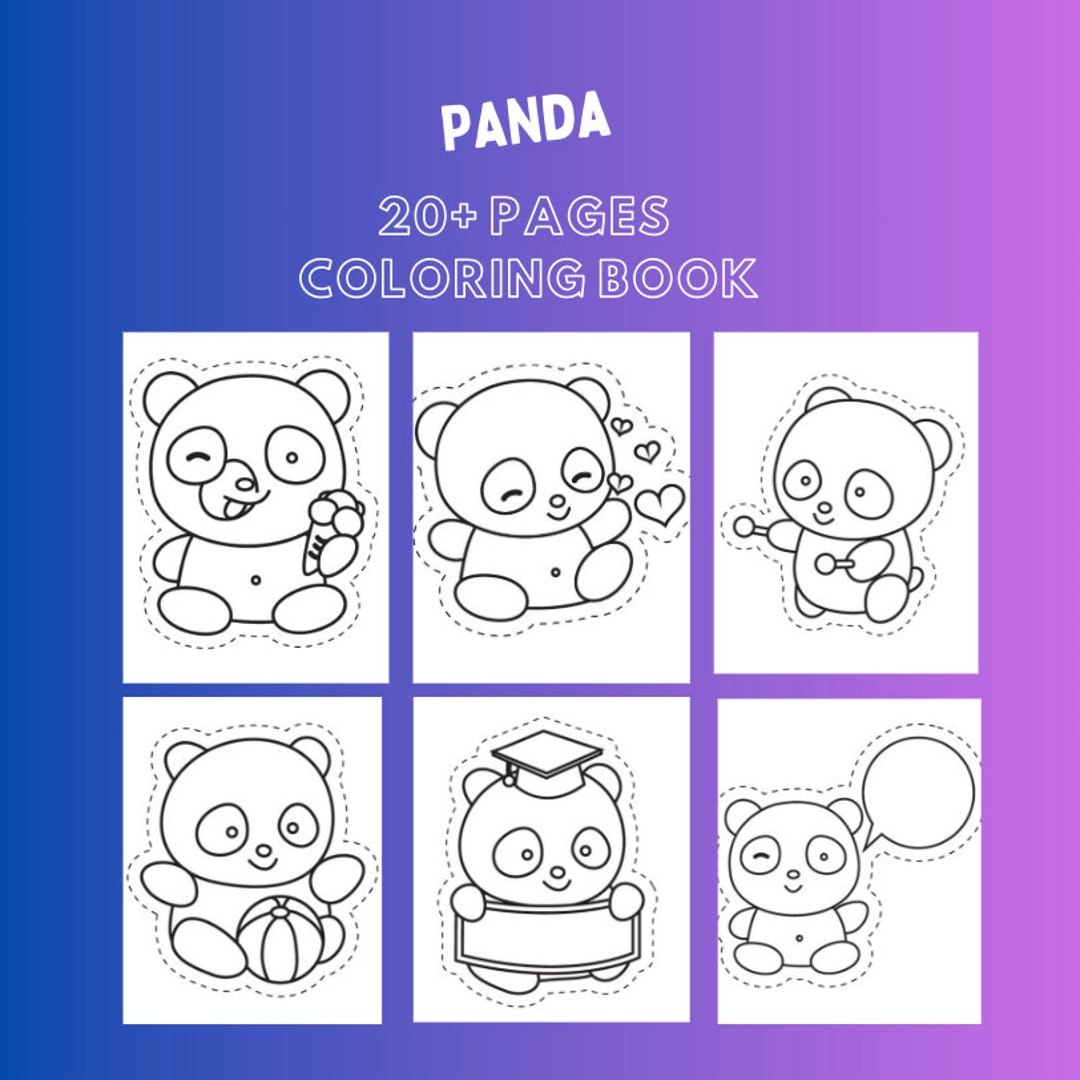 Panda Coloring Pages | 20+ Coloring Sheets - Etsy