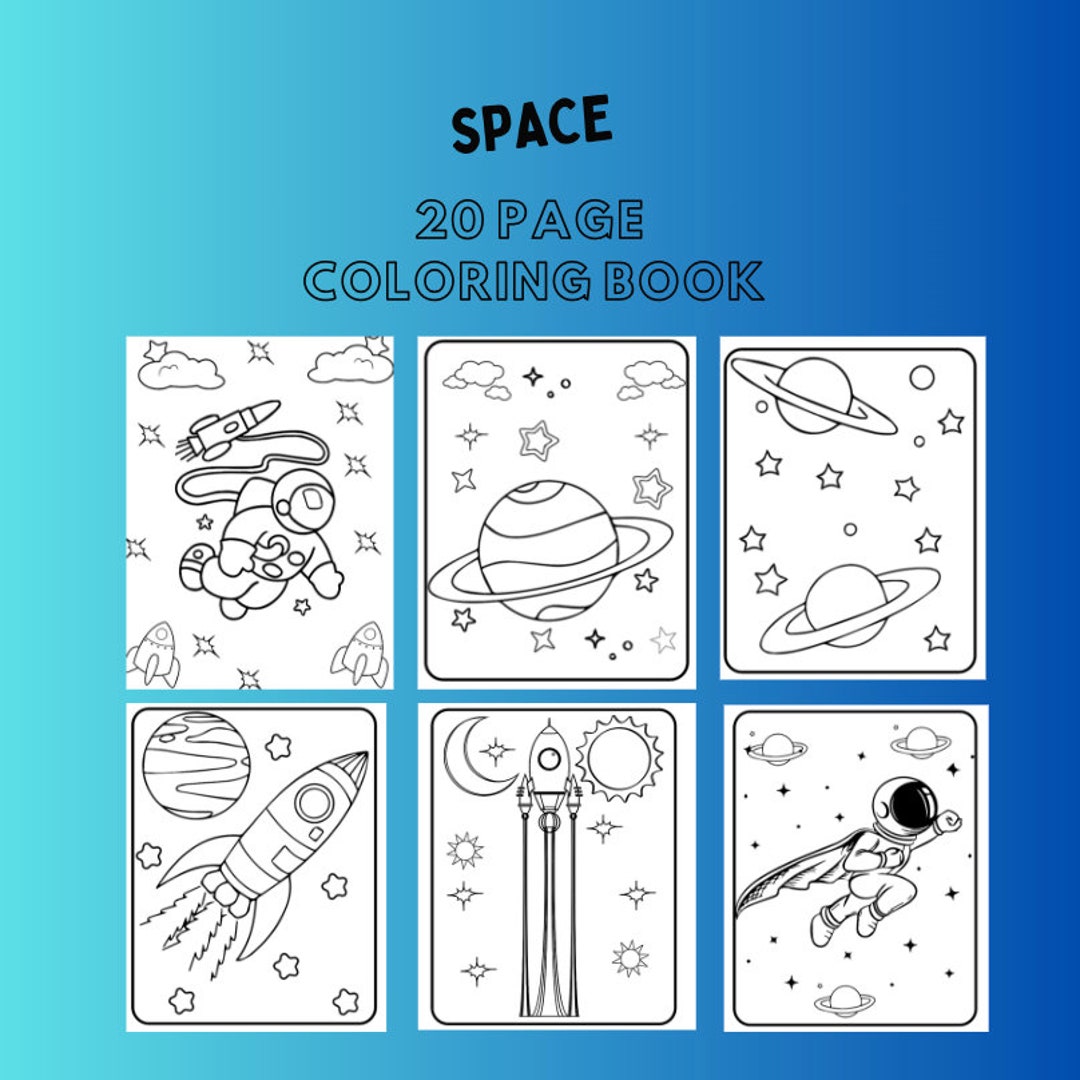 Space Coloring Pages | 25+ Coloring Sheets - Etsy