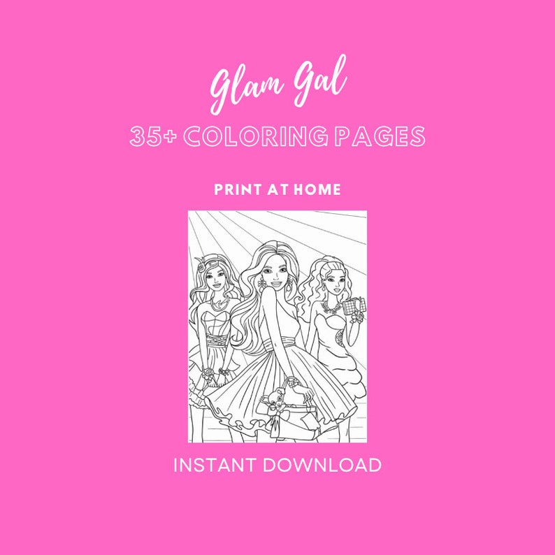 Glam Gal Coloring Pages | 35+ Coloring Sheets - Etsy