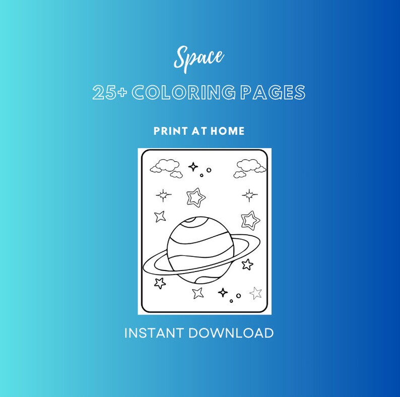 Space Coloring Pages | 25+ Coloring Sheets - Etsy