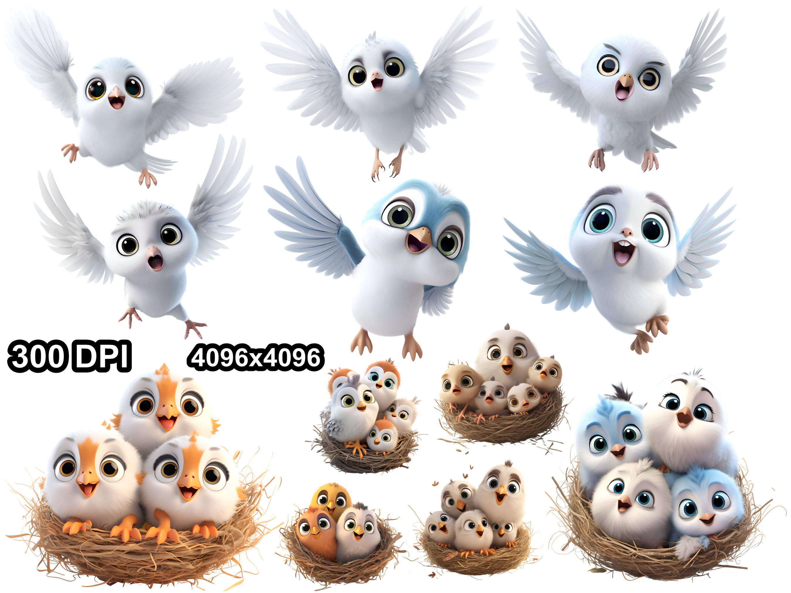 65 Cute Bird PNG Clipart Colorful Bird Prints Birds Bundle - Etsy