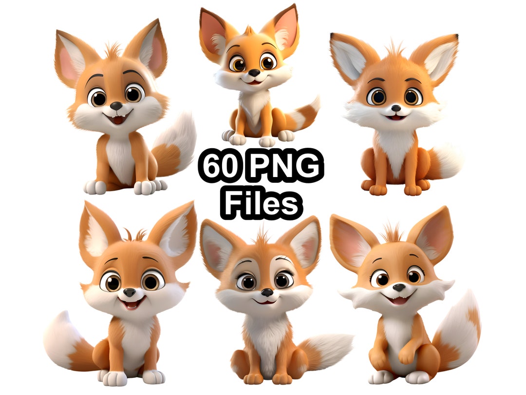 60 Cute Fox PNG Clipart - Funny Fox - Commercial Use - Digital Download ...