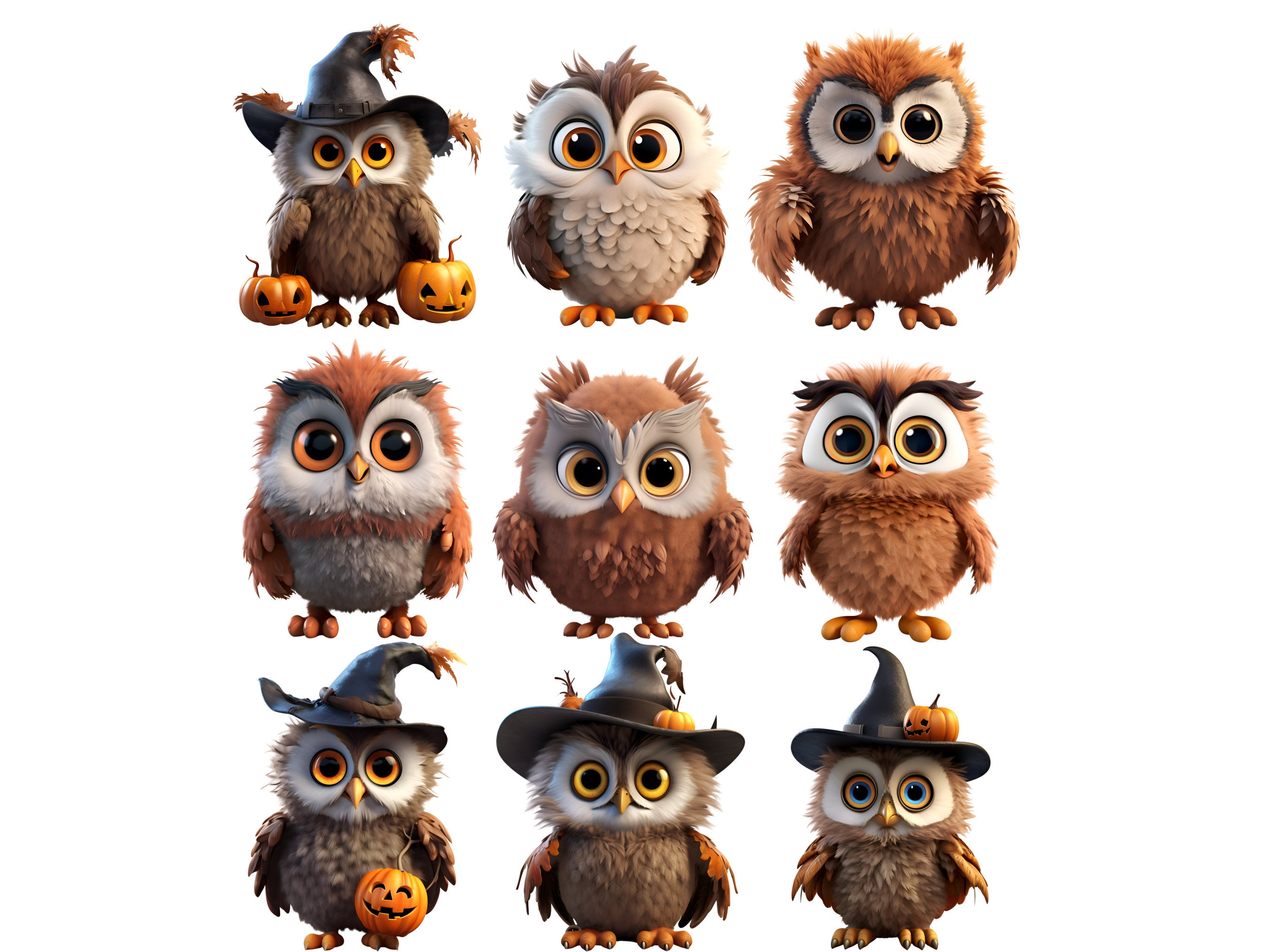 90 Cute Halloween Animals PNG Clipart Halloween Bundle Cut Files ...