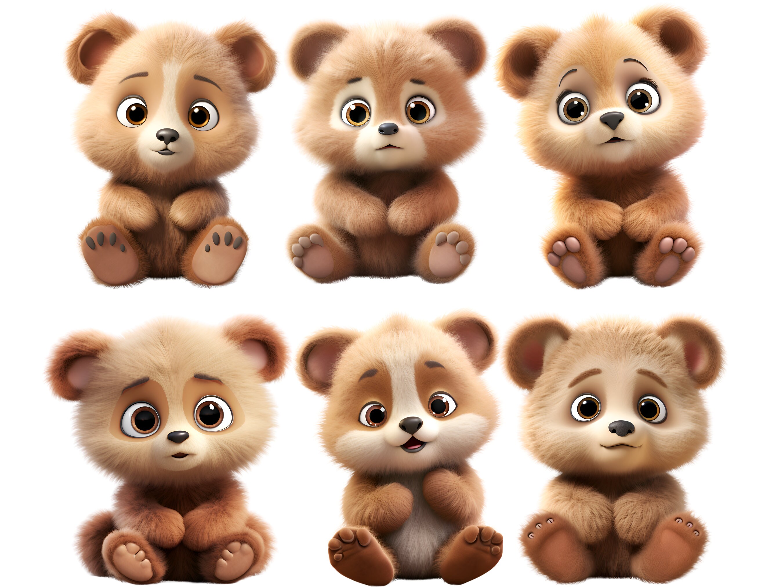 72 Cute Bear Cub PNG Clipart - Funny Baby Bear PNG - Digital Download ...