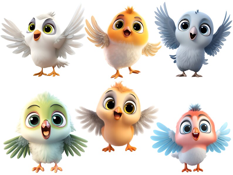 65 Cute Bird PNG Clipart Colorful Bird Prints Birds Bundle Digital ...