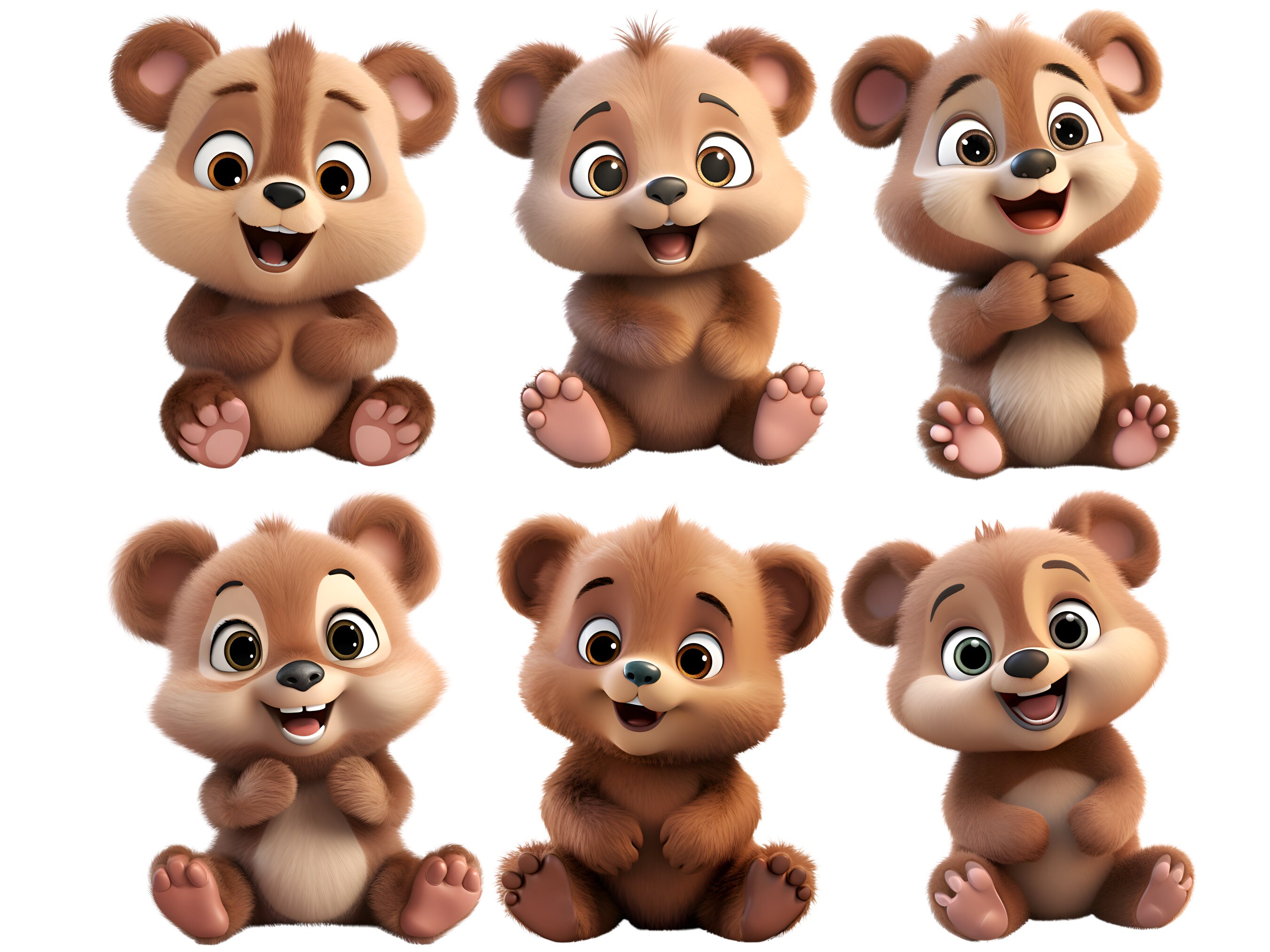72 Cute Bear Cub PNG Clipart - Funny Baby Bear PNG - Digital Download ...