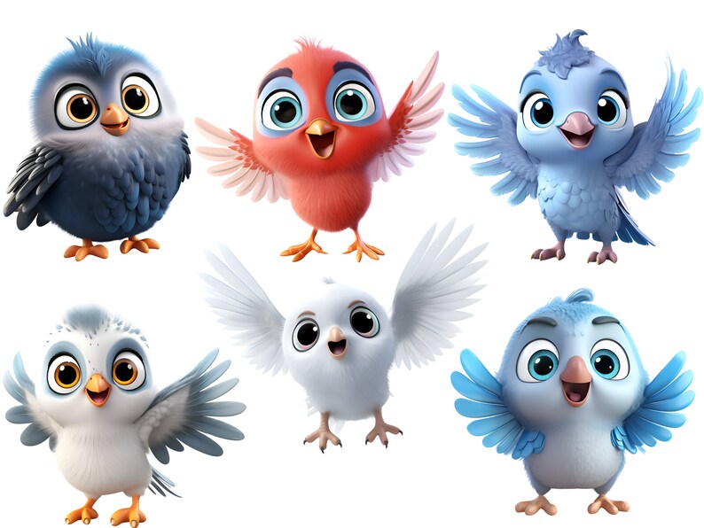 65 Cute Bird PNG Clipart Colorful Bird Prints Birds Bundle Digital ...