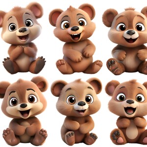 72 Cute Bear Cub PNG Clipart - Funny Baby Bear PNG - Digital Download ...